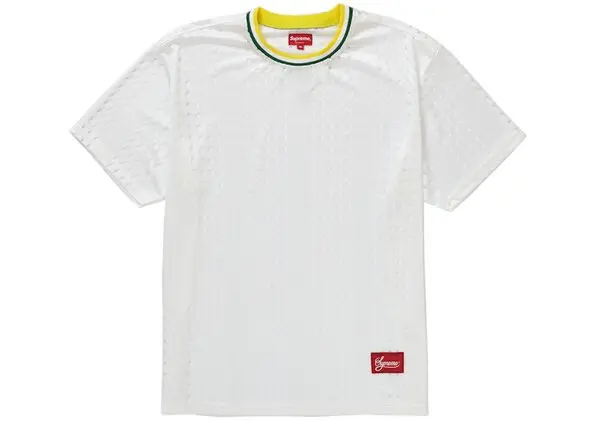 Supreme Perforated Stripe Warm Up Top - White