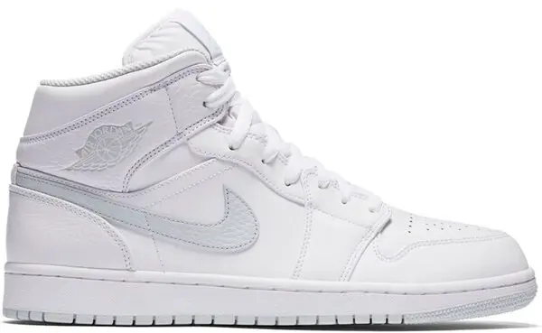JORDAN 1 Mid Swooshin Sneakers - White/pure Platinum