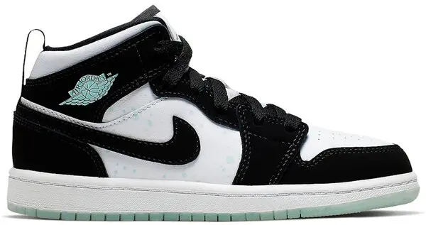 JORDAN 1 Mid Sneakers - White/black/teal Tint