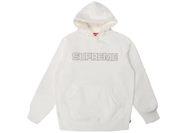 Supreme Perforated Leather Hooded Sweatshirt - White