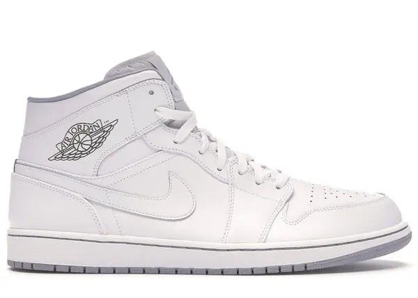 JORDAN 1 Mid Sneakers - White/wolf Grey