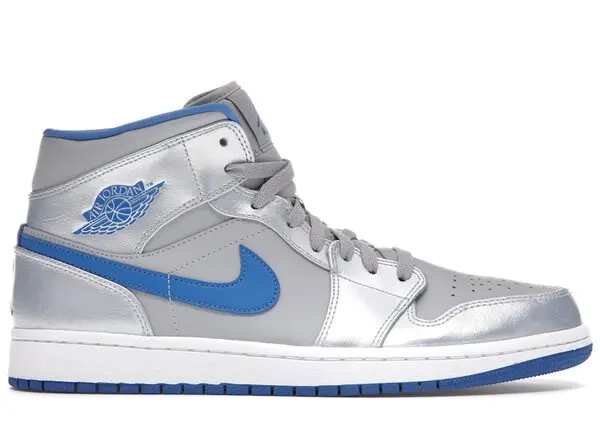 JORDAN 1 Mid Sneakers - Wolf Grey/sport Blue/white
