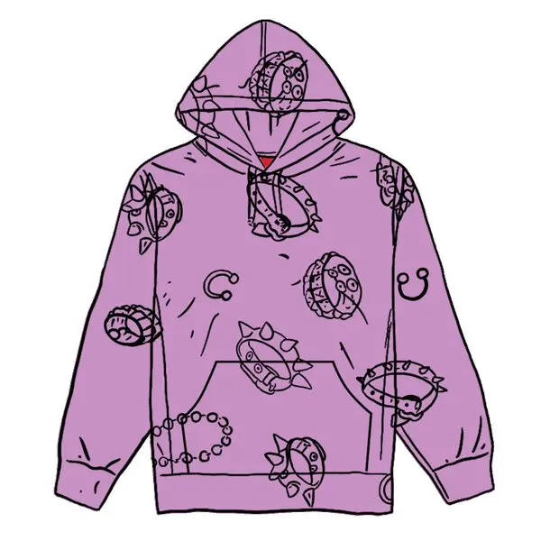 Supreme Studded Collars Hooded Sweatshirt - Violet