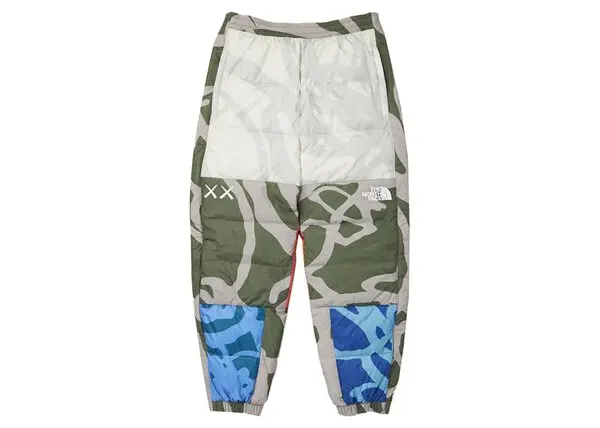 KAWS X The North Face Retro 1996 Nuptse Pants - Moonlight Ivory Nuptse Print