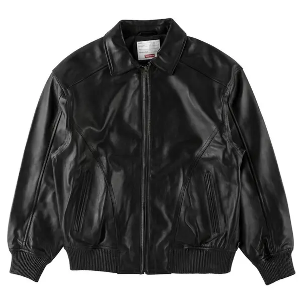 Supreme Studded Arc Logo Leather Jacket - Black | Editorialist