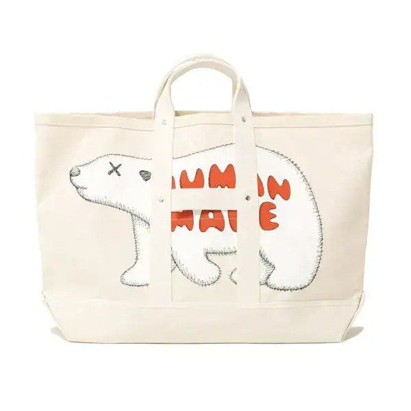 KAWS X Human Made Large Tote Bag - White | Editorialist