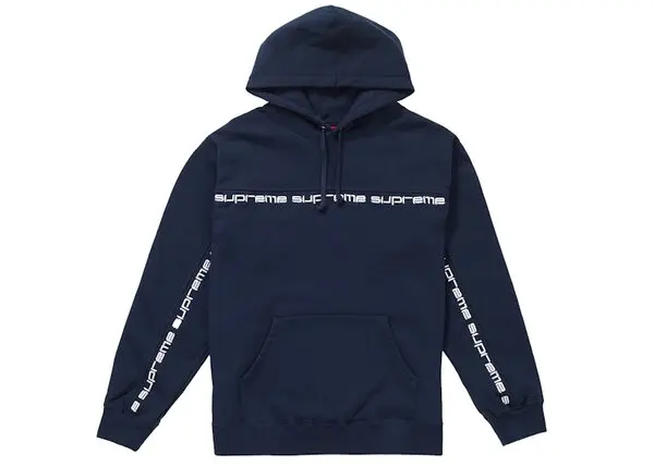 Supreme Text Stripe Hooded Sweatshirt
