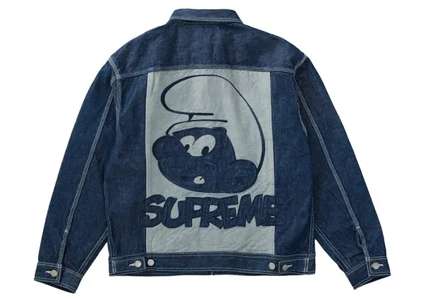 Supreme Smurfs Denim Trucker Jacket - Blue