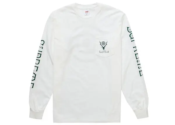 Supreme South2 West8 Long Sleeve Pocket Tee Shirt - White