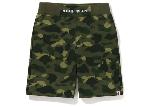 BAPE Camo Sweat Shorts - Green