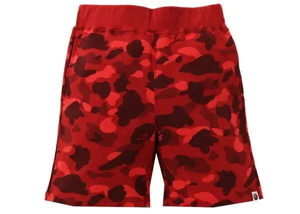 BAPE Camo Sweat Shorts - Red