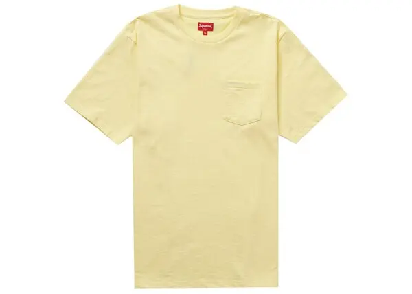 Supreme Short Sleeve Pocket Tee Shirt - Pale Yellow