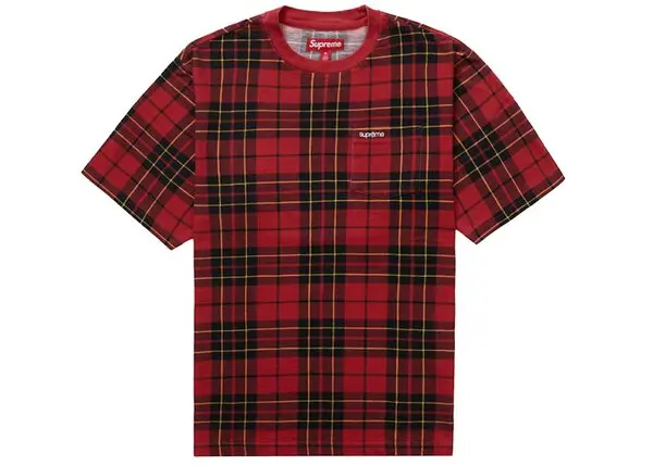 Supreme Short Sleeve Pocket Tee Shirt - Plaid