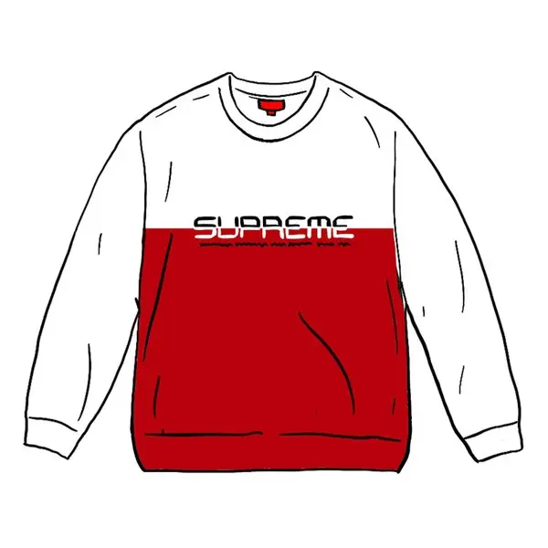 Supreme Split Logo Pullover - White