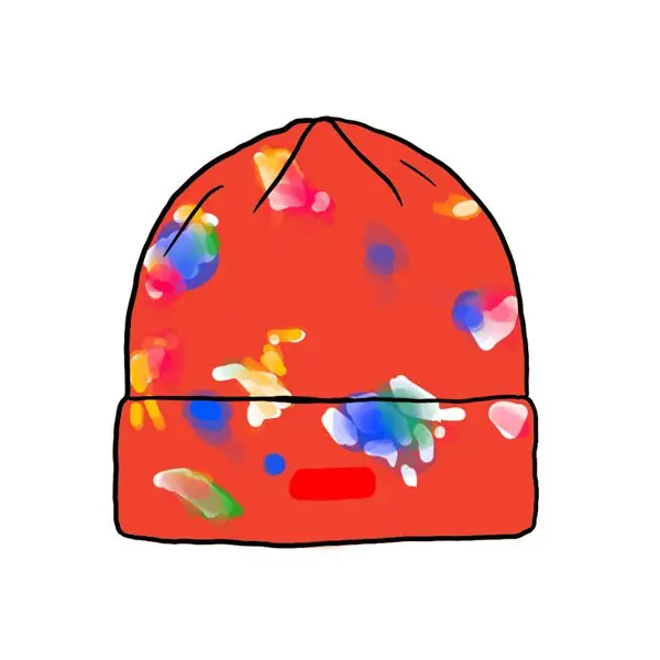 Supreme Splatter Dyed Beanie - Red