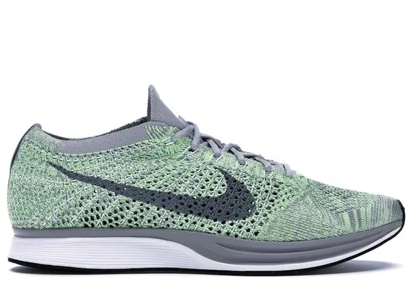 Nike Flyknit Racer Sneakers - White/cool Grey/ghost Green