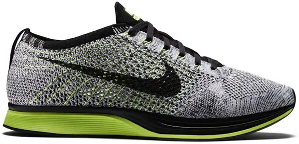 Nike Flyknit Racer Sneakers - Black/white/volt
