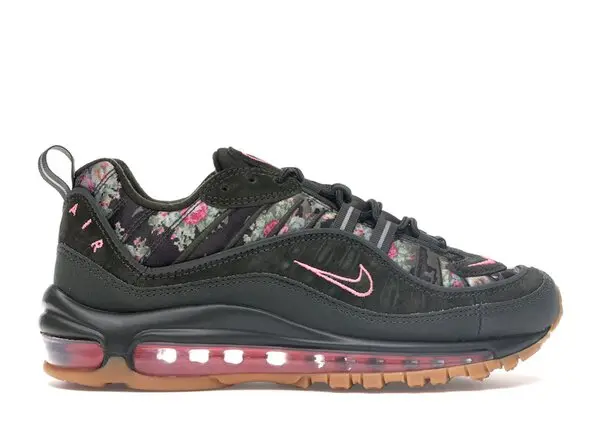 Nike Air Max 98 Floral Sneakers - Sequoia/metallic Black/sunset Pulse