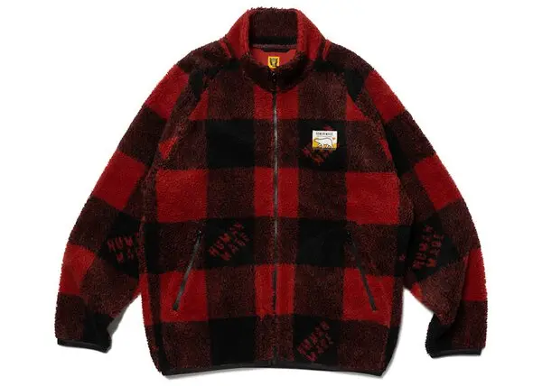 HUMAN MADE Check Boa Fleece Jacket - Red