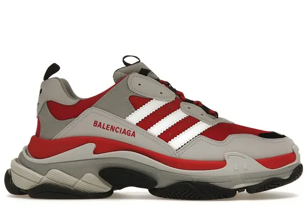 Balenciaga X Adidas Triple S Sneakers - Red/grey/black