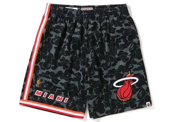 BAPE X Mitchell & Ness Miami Heat Shorts - Black