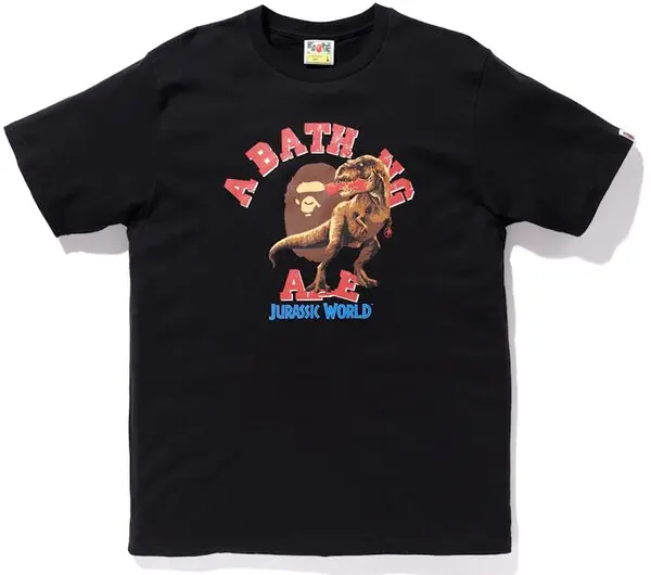 BAPE X Jurassic World Raptor College Tee Shirt - Black