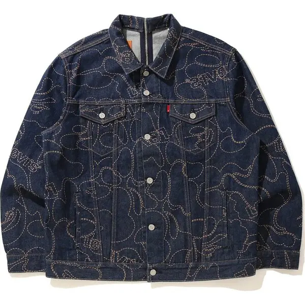 BAPE X Levi's Camo Trucker Jacket - Indigo