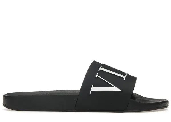 Valentino Garavani Vltn Rubber Sliders - Black/white