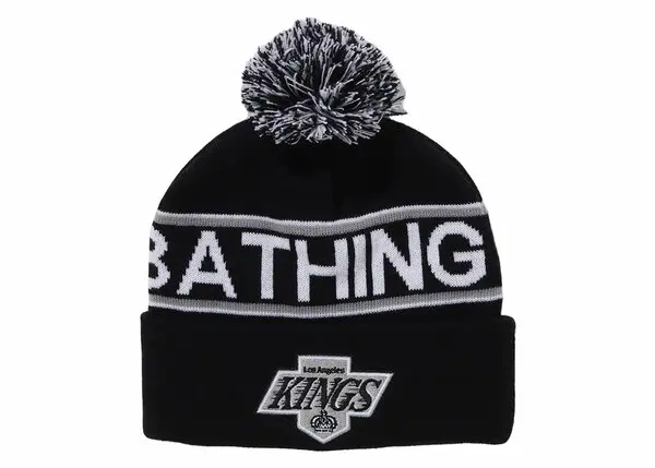 BAPE X Mitchell & Ness Nhl Pom Beanie - Black