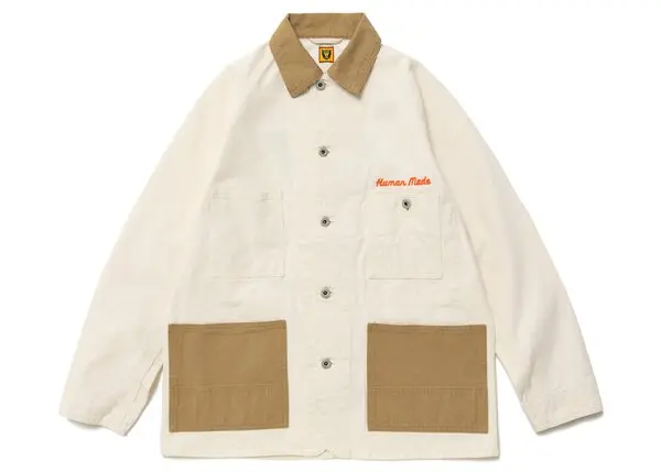 HUMAN MADE Herringbone Coverall Jacket - White