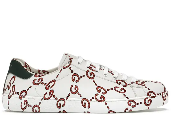 Gucci Ace Gg Motif Sneakers - White/red