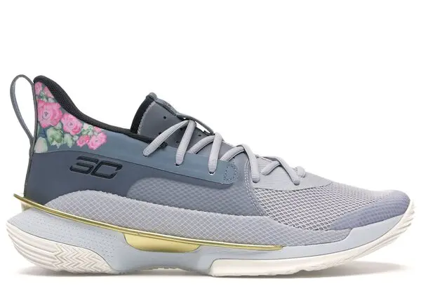 Under Armour Curry Floral Chinese New Year Sneakers - Grey/midnight Turquoise/gold