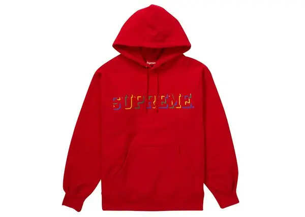 Supreme Drop Shadow Hooded Sweatshirt - Red