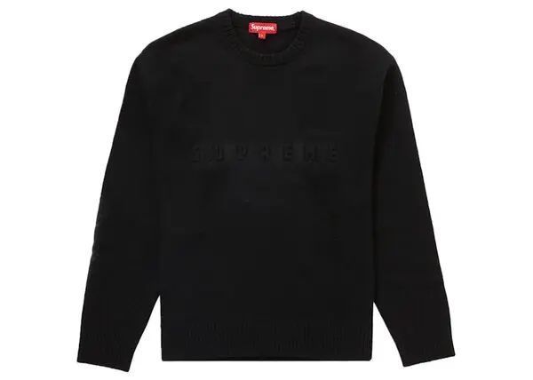 Supreme Embossed Crewneck Sweater - Black