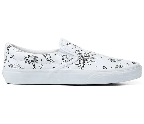 VANS Classic Slip-on Sneakers - White/black