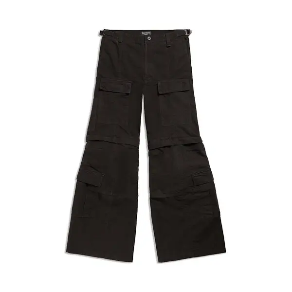 Balenciaga Flared Cargo Trousers - Black