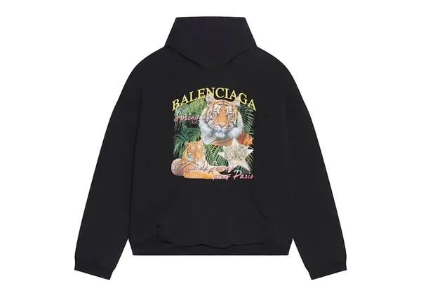 Balenciaga Fbi Print Year Of The Tiger Reversible Hoodie