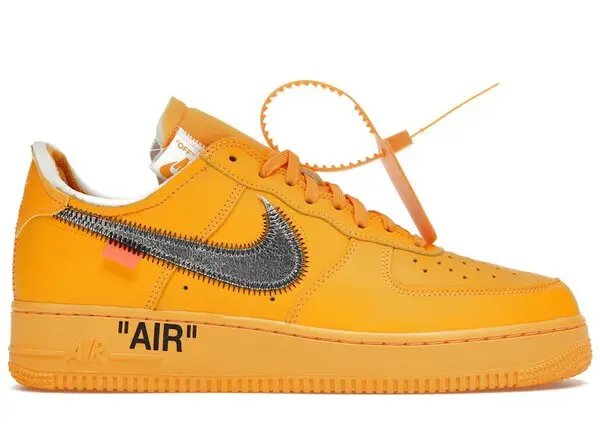 Nike Force 1 Low Off-white Ica Sneakers - University Gold/black/metallic Silver