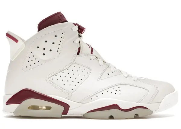 JORDAN 6 Retro Maroon Sneakers - Off White/new Maroon