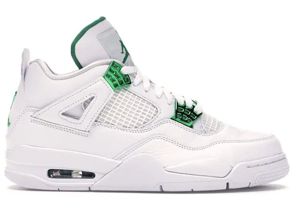 JORDAN 4 Retro Metallic Green - White/metallic Silver/pine Green