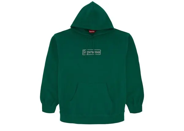 Supreme Kaws Chalk Logo Hooded Sweatshirt - Light Pine