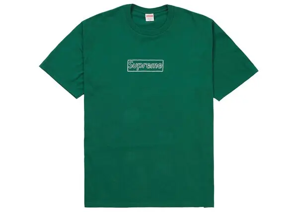 Supreme Kaws Chalk Logo Tee Shirt - Light Pine