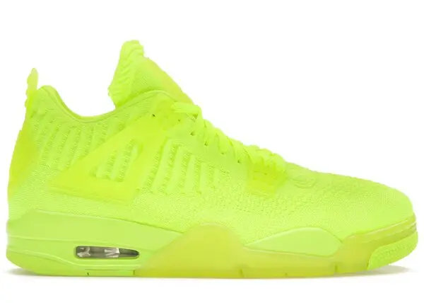 JORDAN 4 Retro Flyknit - Volt/black
