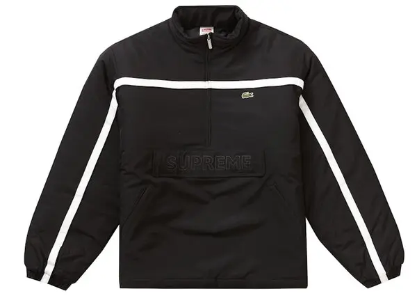 Supreme Lacoste Puffy Half Zip Pullover - Black