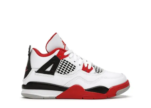 JORDAN 4 Retro Fire Red - White/black/tech Grey