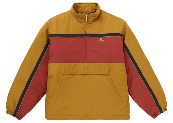 Supreme X Lacoste Puffer Half Zip Pullover - Gold