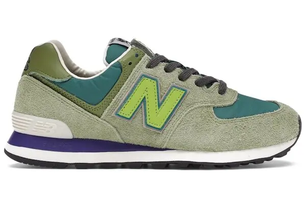 NEW BALANCE 574 Stray Rats Sneakers - Green/dark Green/lime
