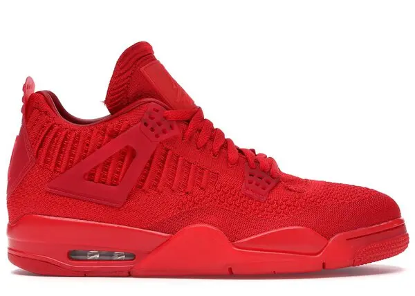 JORDAN 4 Retro Flyknit Sneakers - University Red/black