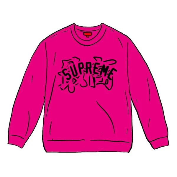 Supreme Kanji Logo Crewneck Sweatshirt - Fuchsia