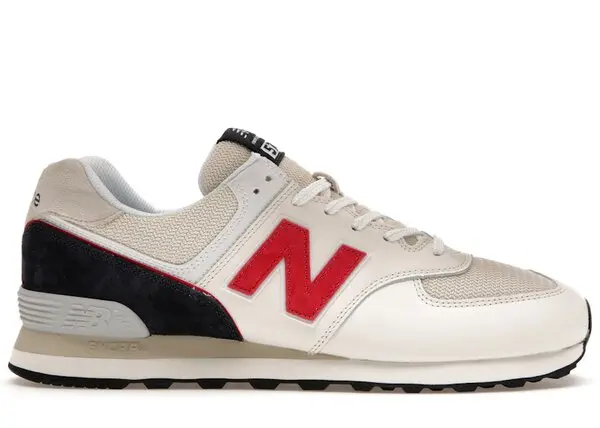 NEW BALANCE 574 Sneakers - White/light Grey/red